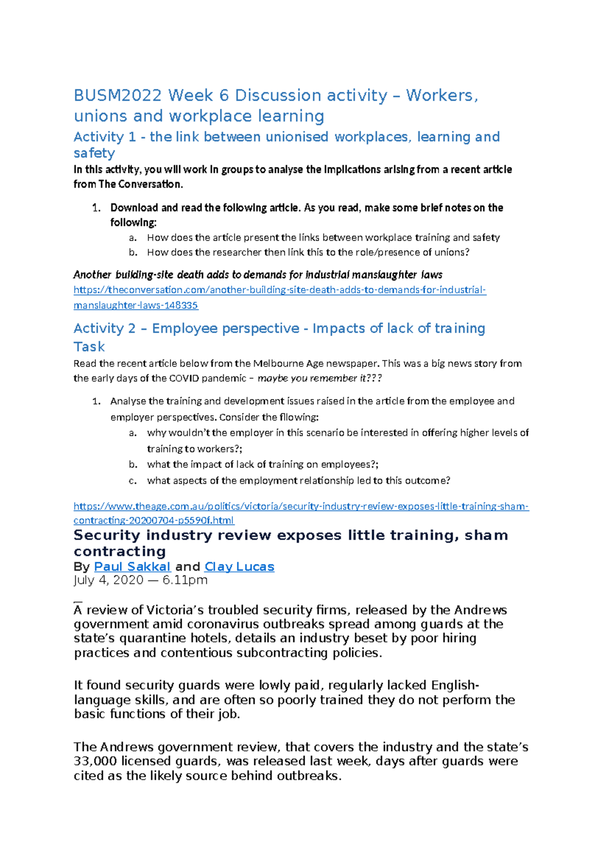 Week 6 Tutorial Discussion Activity (002) - BUSM2022 Week 6 Discussion ...