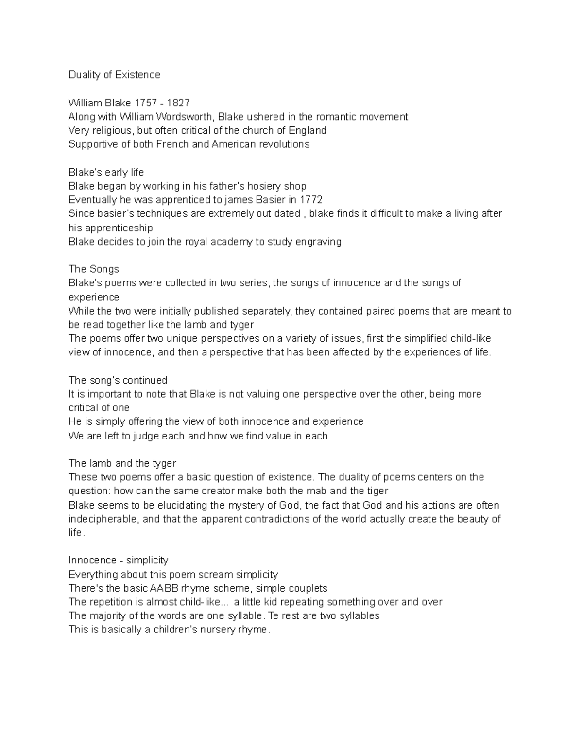 Wadaya Mean (what do you mean ) - Duality of Existence William Blake ...