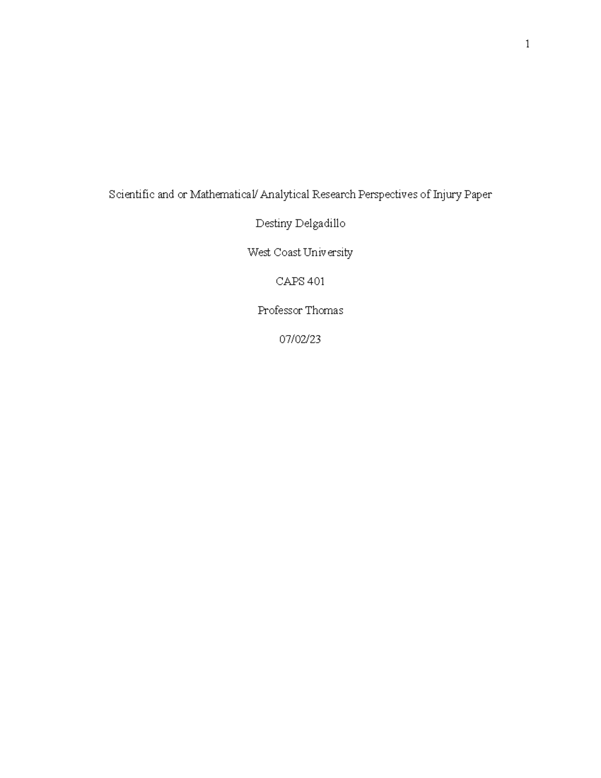 Capstone Week 3 - CAPS 401 - WCU - Studocu