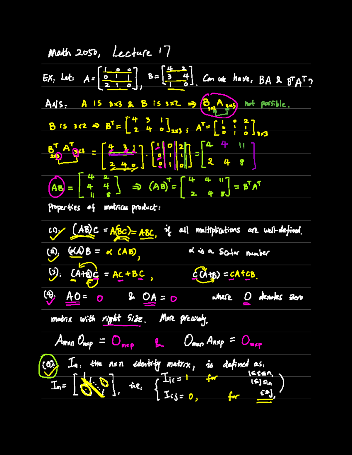 Math 2050-Fall2021-Lecture 17 - Math 2050 Lecture 17 42_ EX Let A ee 13 ...