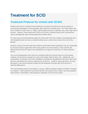 Severe combined immunodeficiency (SCID) - It will help to determine ...
