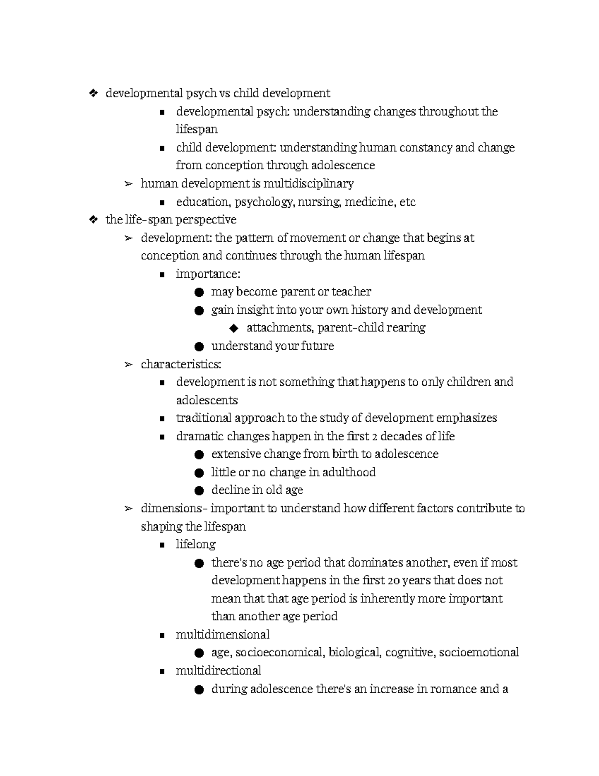 Developmental psych ch 1 - developmental psych vs child development ...