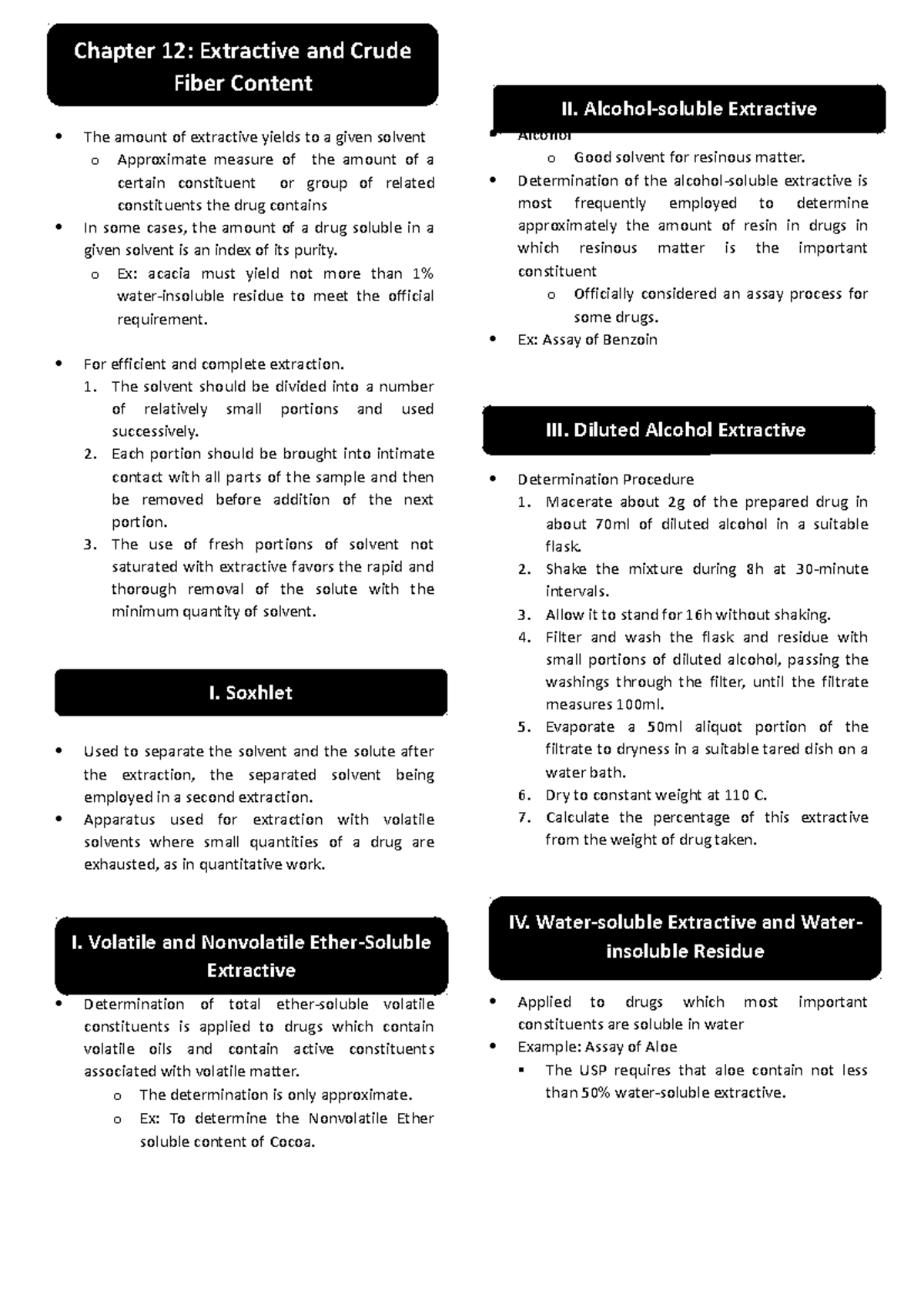 QC Lec Chapter 12 - you choose - The amount of extractive yields to a ...