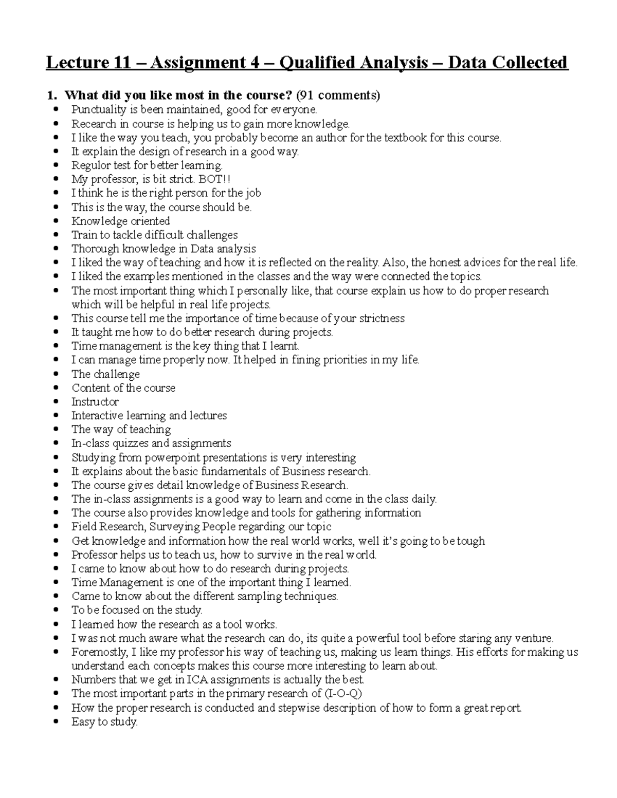11 - Assignment 4 - Qualitative Analysis for measurement - Lecture 11 ...