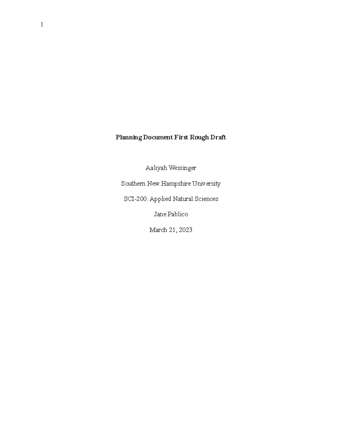 4-3 Project Part One Planning Document First Draft - Planning Document ...