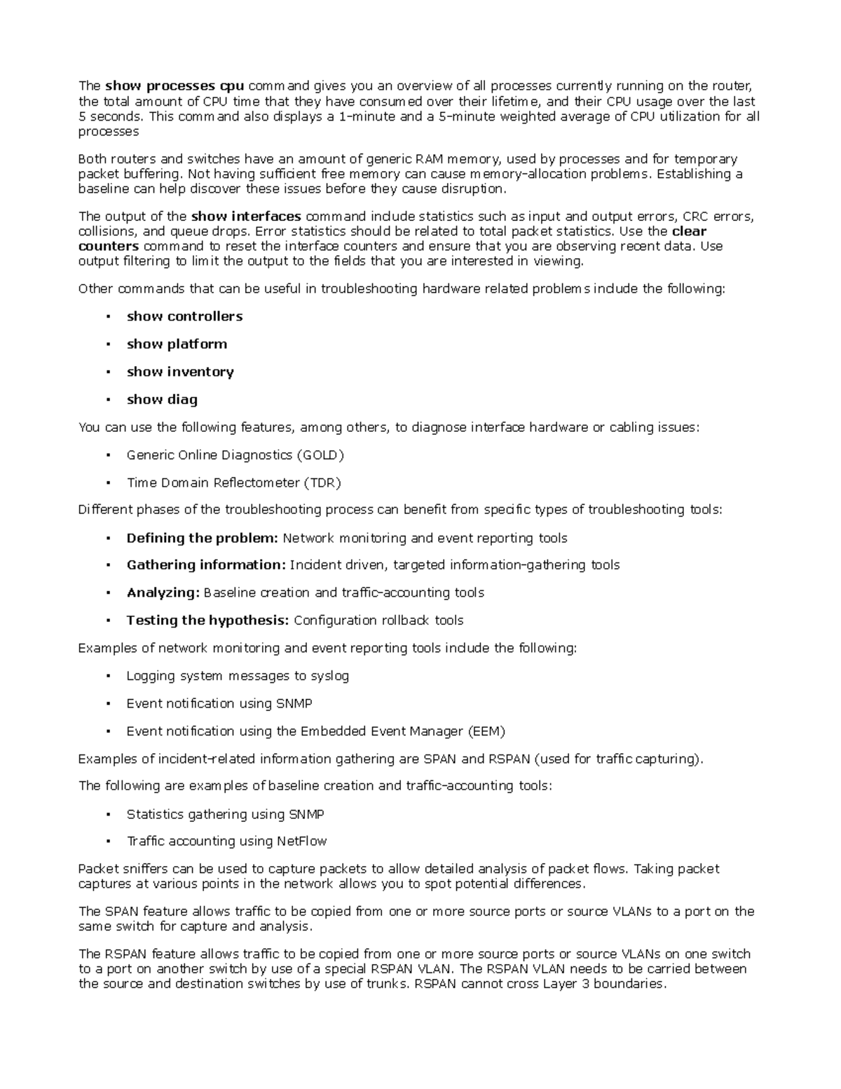 Troubleshooting and Maintaining Cisco IP Networks - The show processes ...