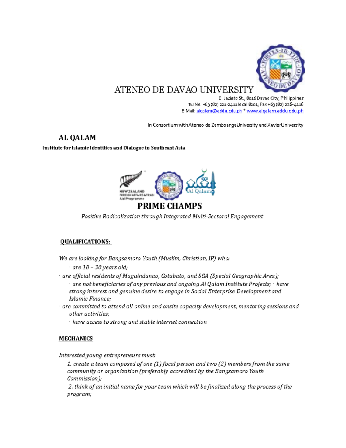 Ateneo DE Davao University - ATENEO DE DAVAO UNIVERSITY E. Jacinto St ...