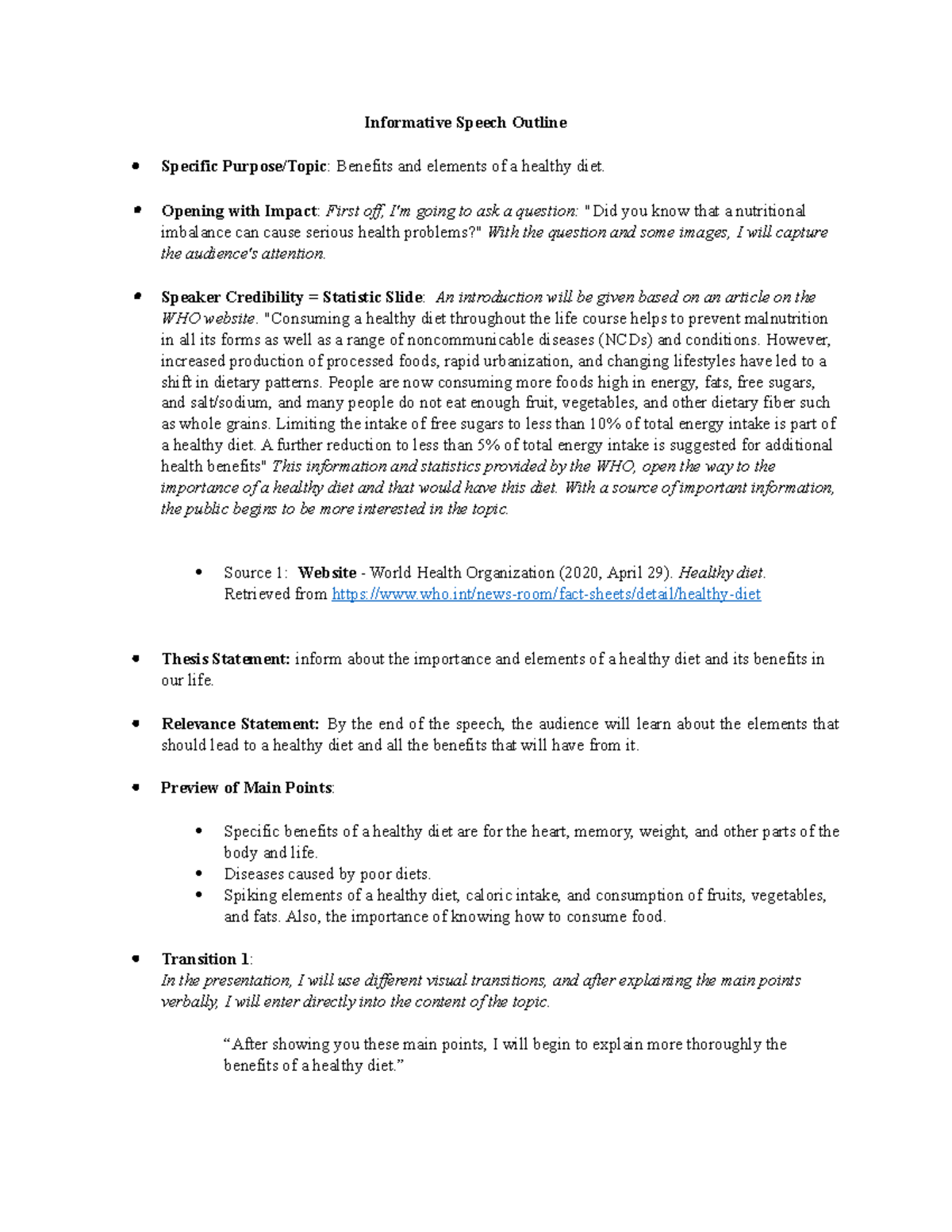 Outline Jose Ruiz - informative speech - Informative Speech Outline ...