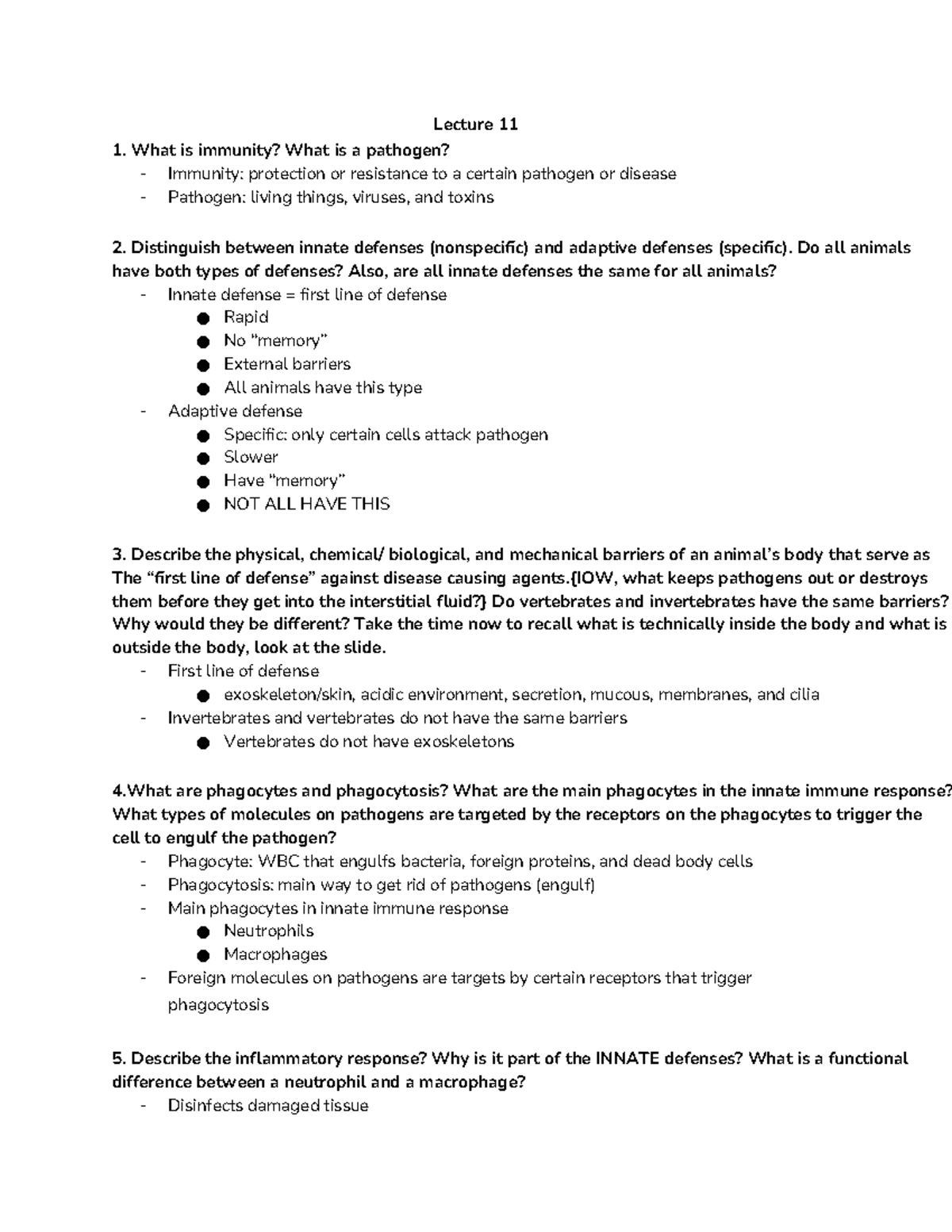 1040 unit 2 SG - Unit 2 Study Guide - Lecture 11 What is immunity? What ...