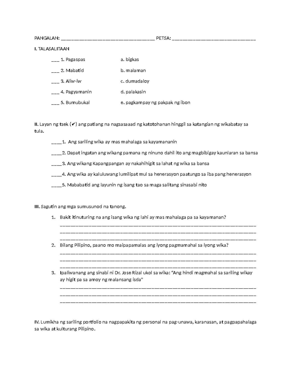 Filipino-7- Catch UP Friday - PANGALAN ...