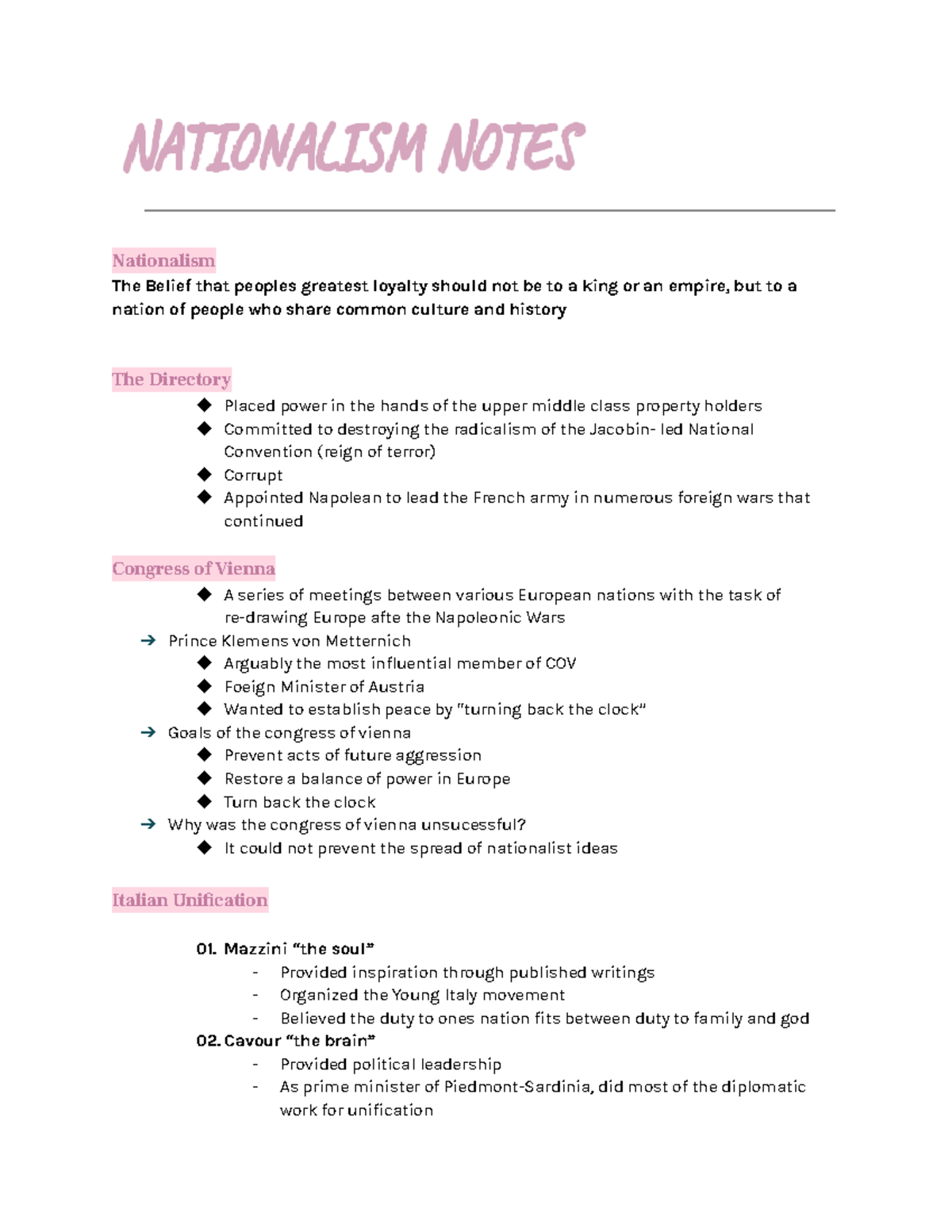 AP world history Nationalism - Nationalism The Belief that peoples ...