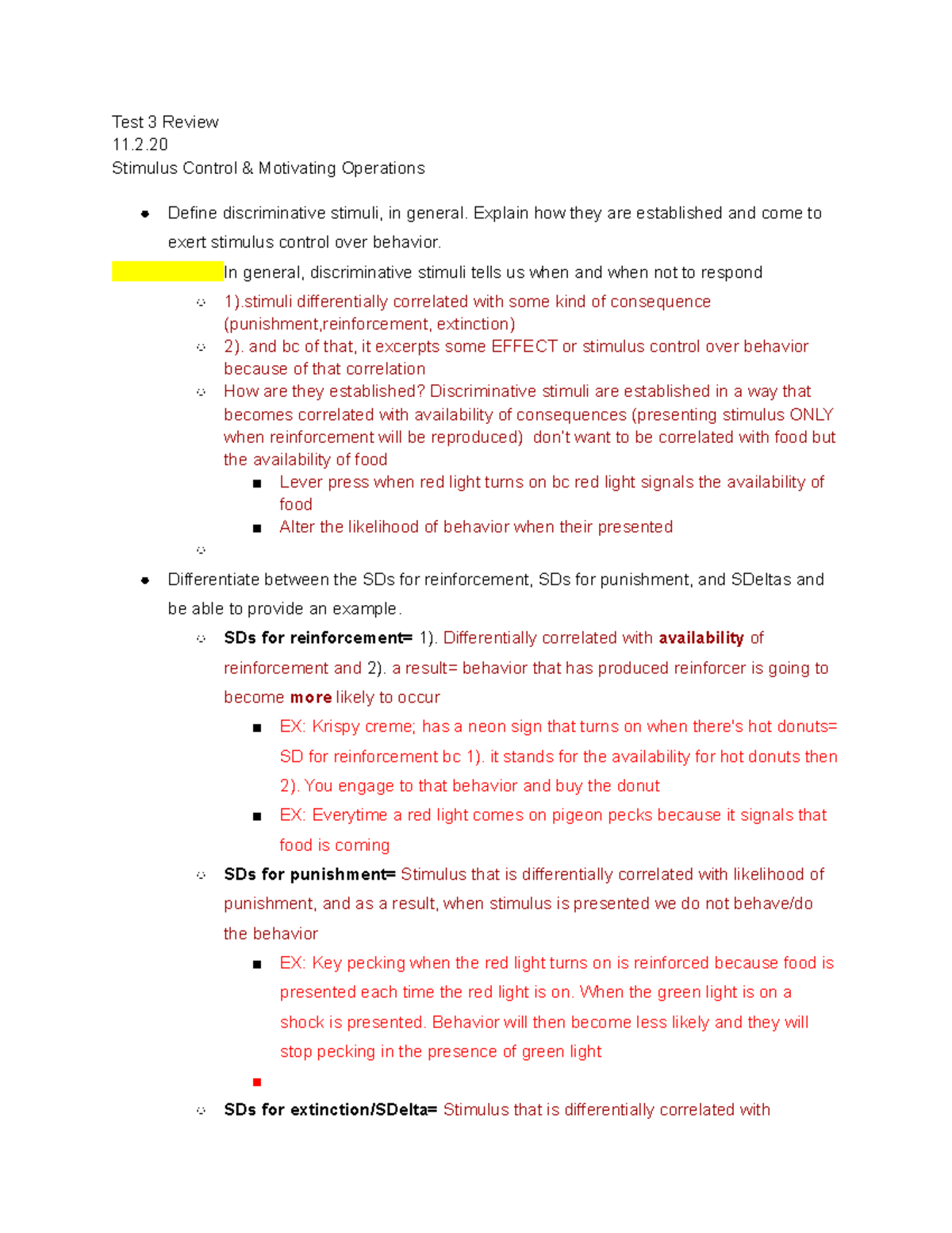 343 Exam 3 - study guide from unit 3 - Test 3 Review 11.2 Stimulus ...