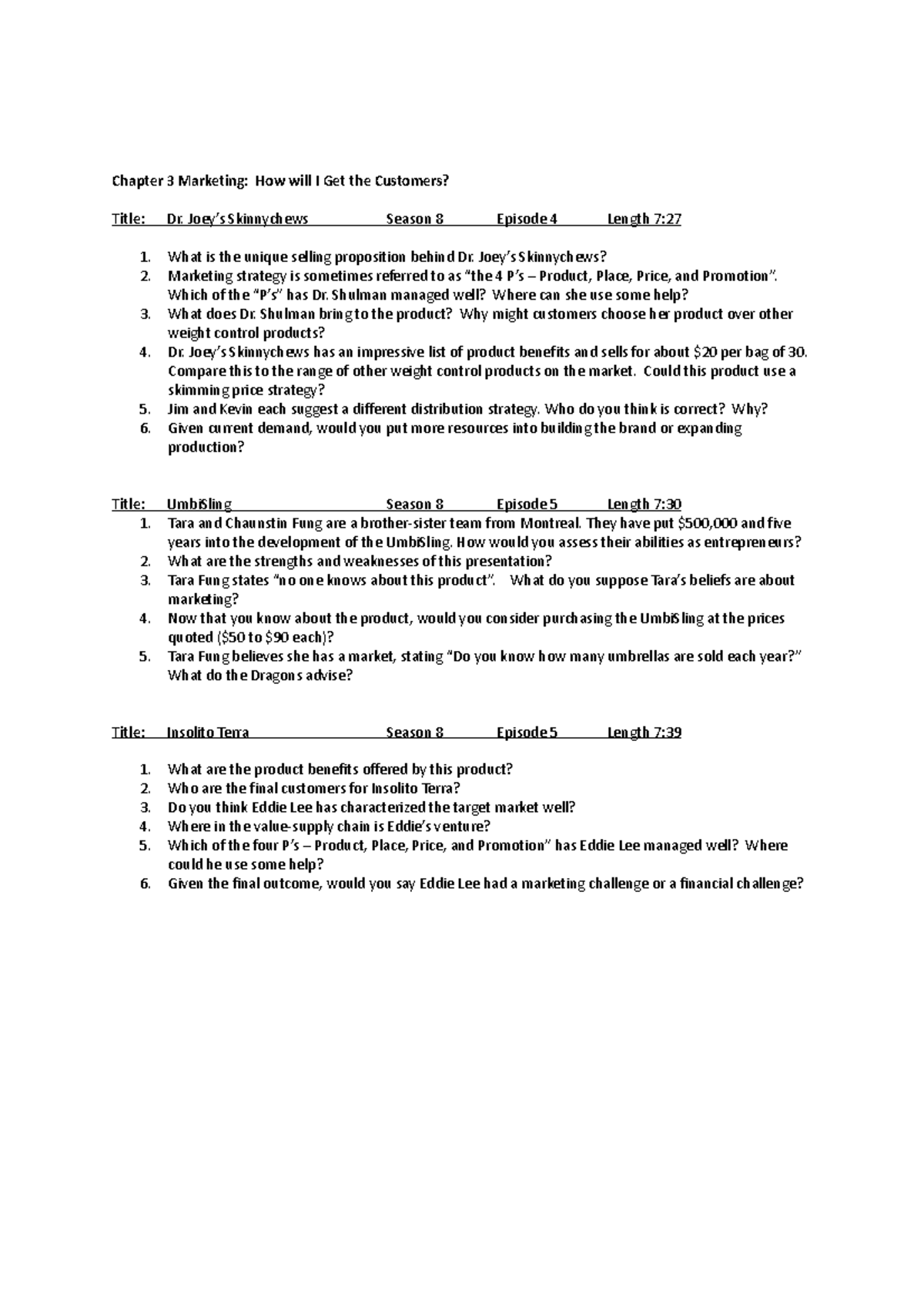 Marketing Qs - some beginner tips - Chapter 3 Marketing: How will I Get ...