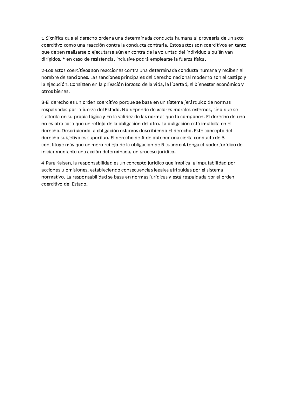 A1 Derecho TEO - 1-Significa que el derecho ordena una determinada ...