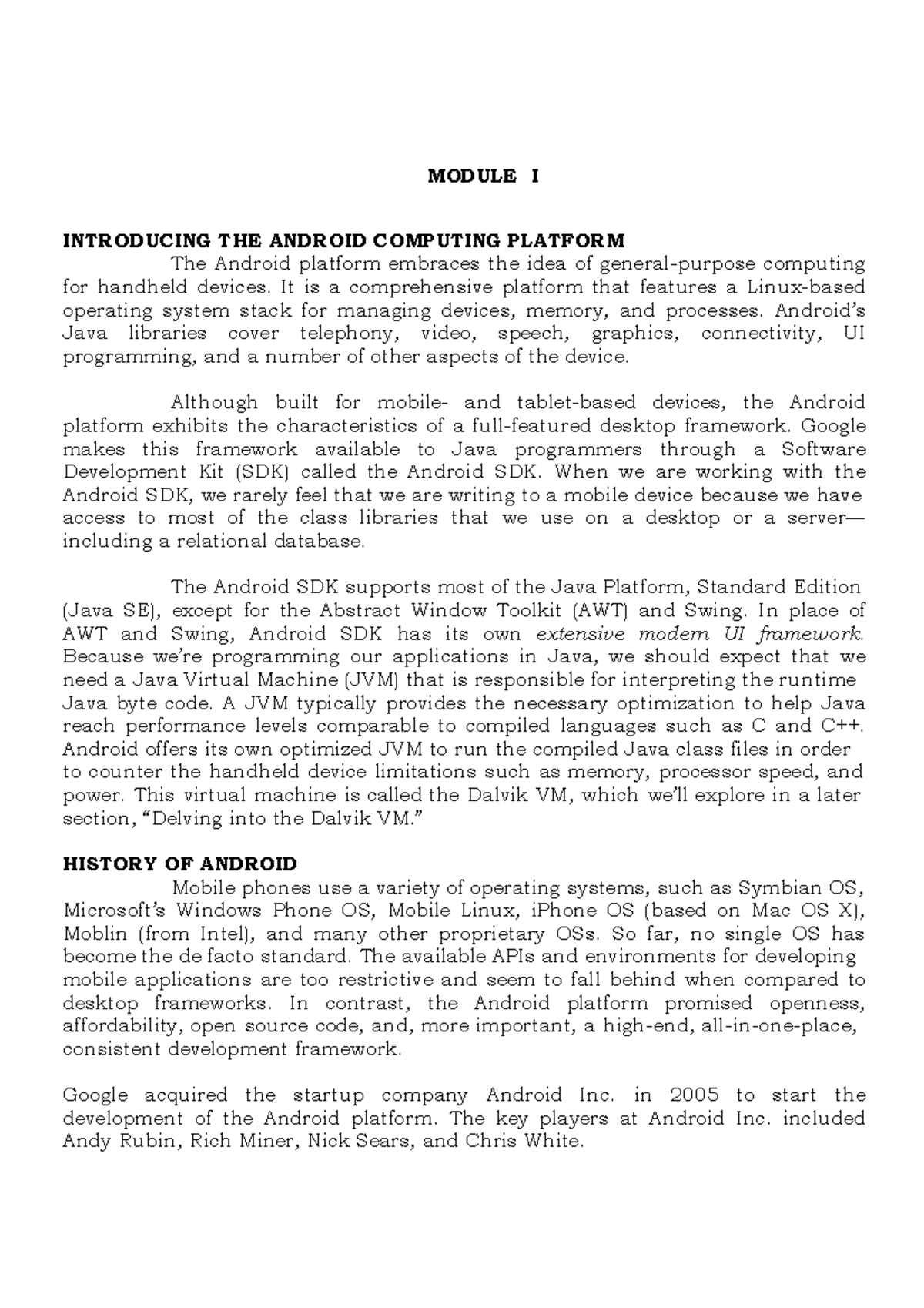 Android Module 1 - - Studocu