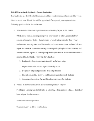 Unit 7 Discussion 2- Teaching to the Generations - Unit 7 Discussion 2 ...