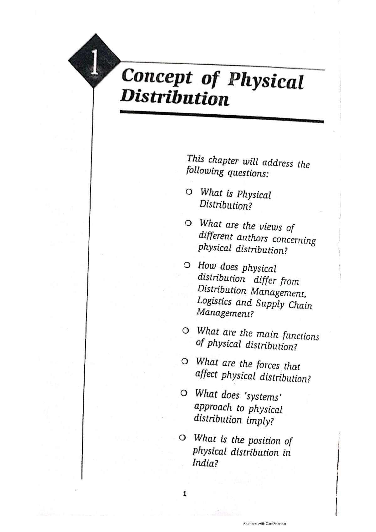Concept of physical distribution - Marketing - Studocu
