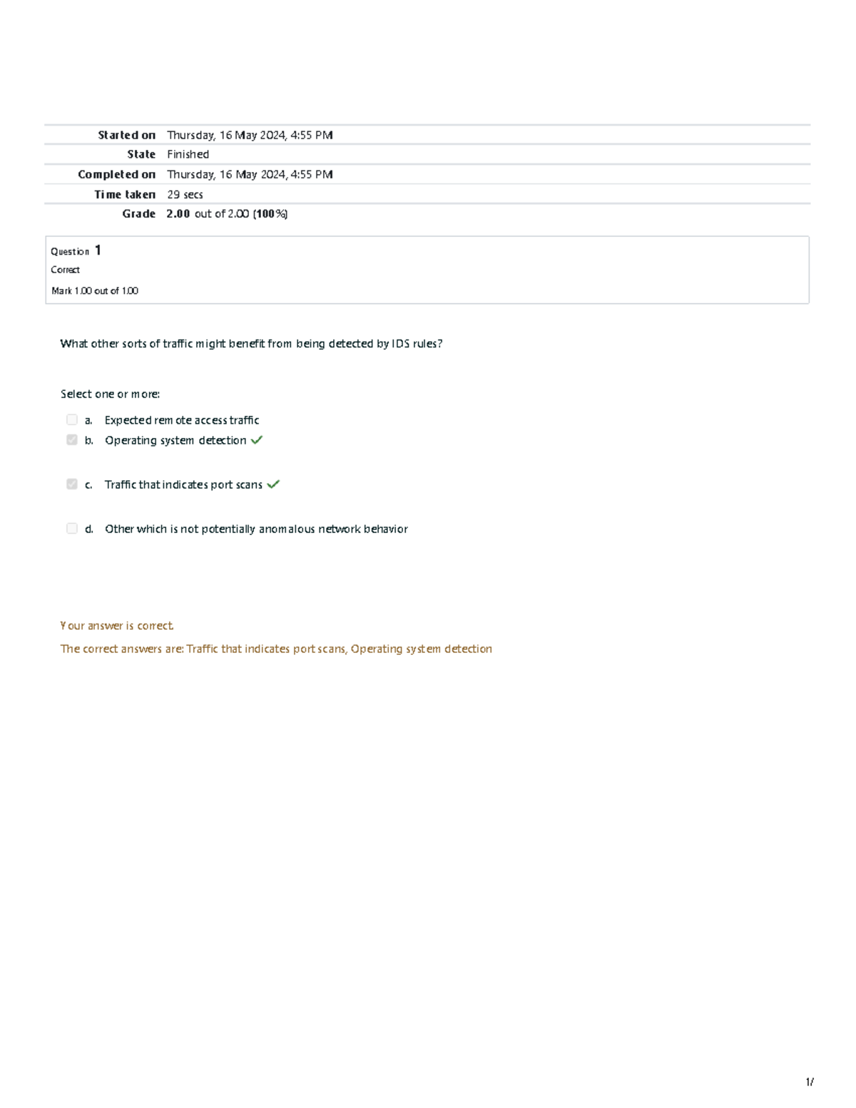 SEC+ week 10-20 OED - 1 / 42 Started on Thursday, 16 May 2024, 4:55 PM ...