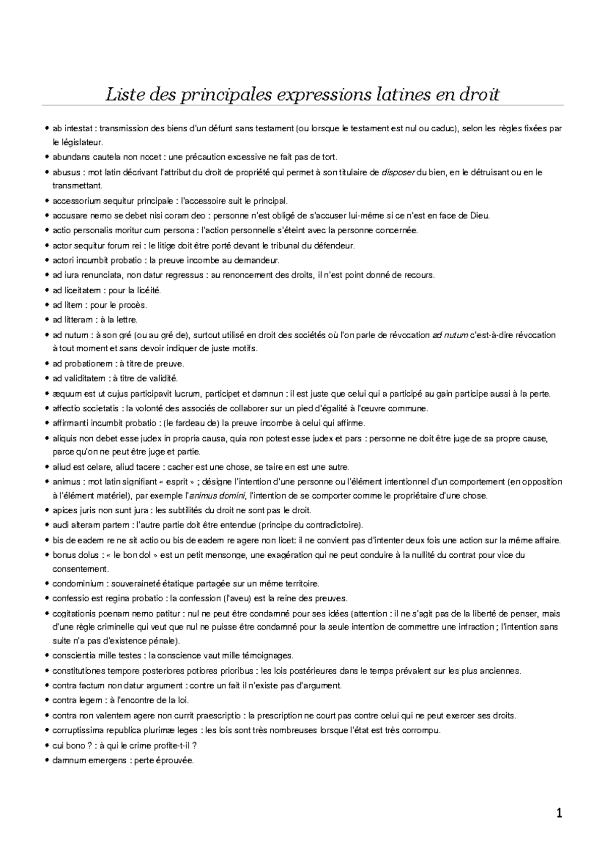 Expressions latines en droit - Liste des principales expressions ...
