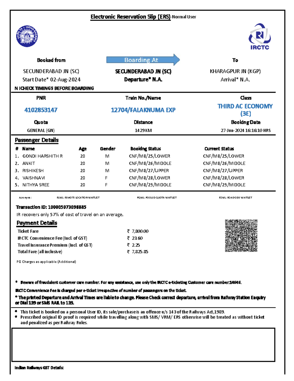 4102853147 - ...... - Electronic Reservation Slip (ERS)-Normal User ...