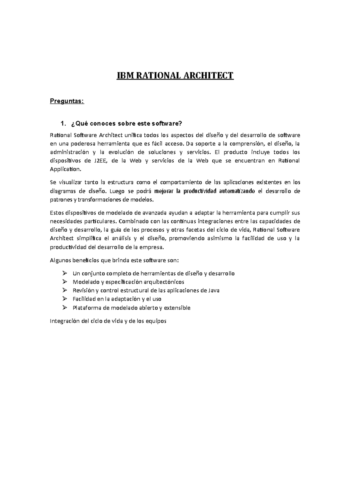 IBM Rational Architect - Análisis y Diseño de Sistemas - IBM RATIONAL ...