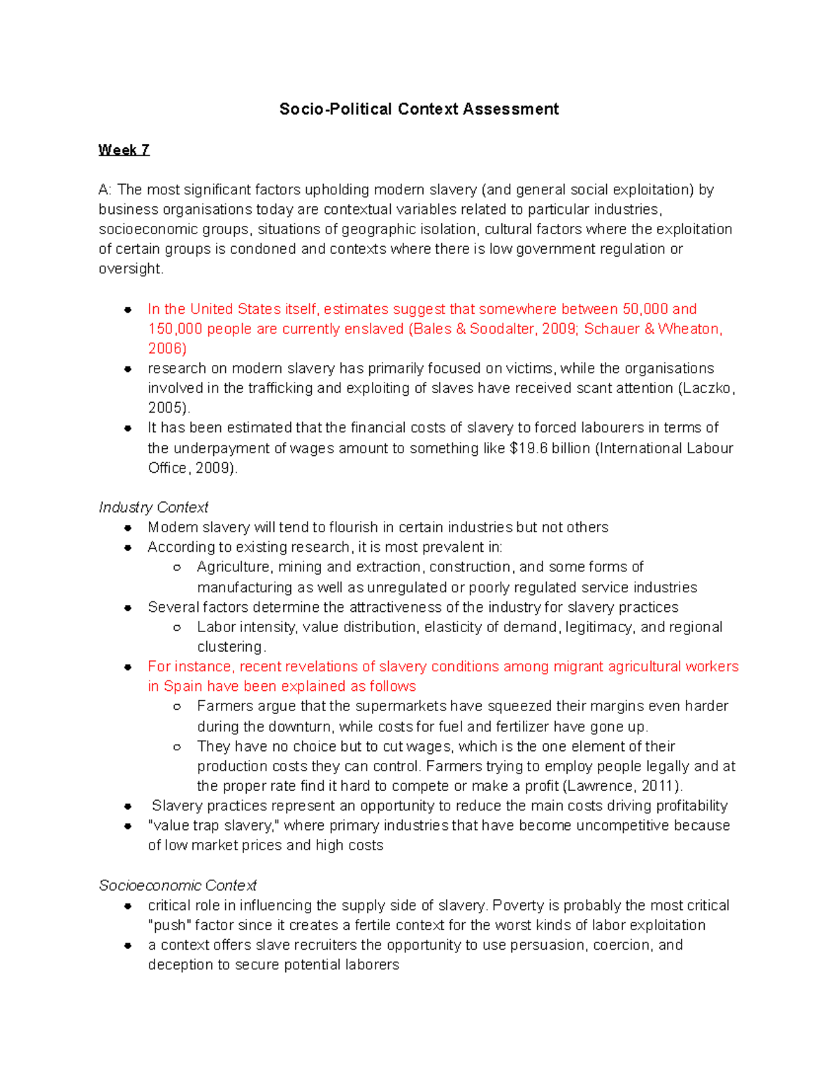 Assessment 2 week 7 - Socio-Political Context Assessment Week 7 A: The ...