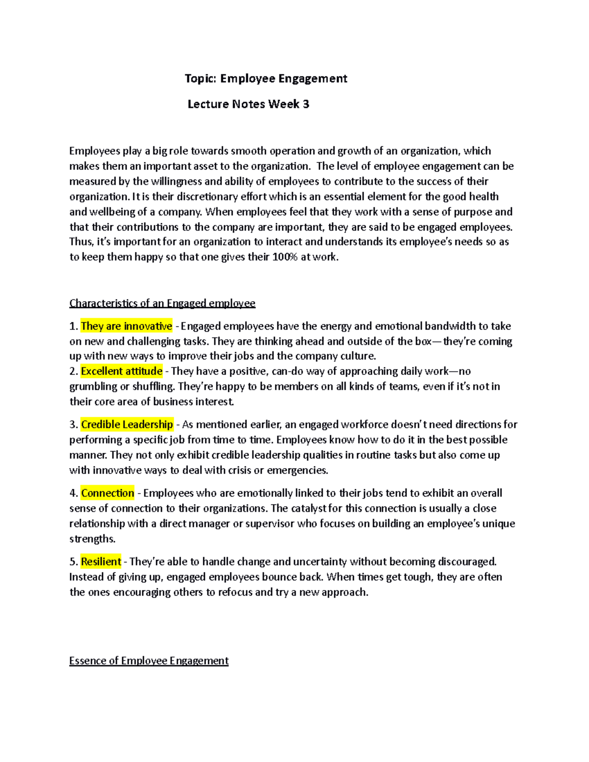 Document 113 - This lecture notes is for you - Topic: Employee ...