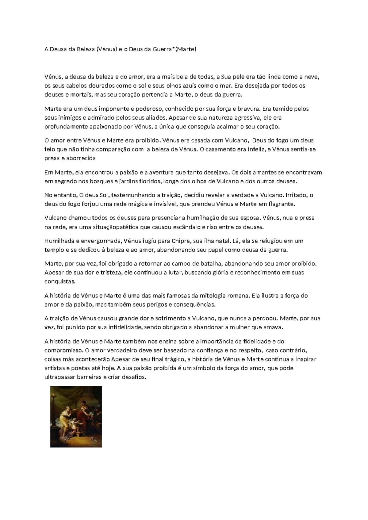 A Deusa da Beleza (Vénus) e o Deus da Guerra(Marte) - A Deusa da Beleza ...