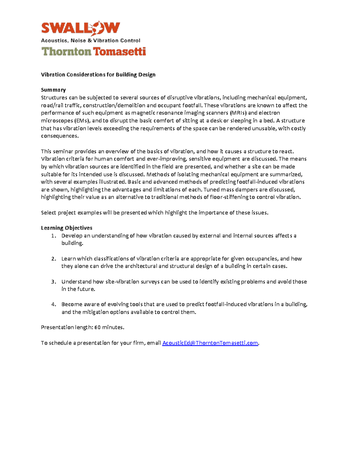 Vibration Engineering - Vibration Considerations for Building Design ...