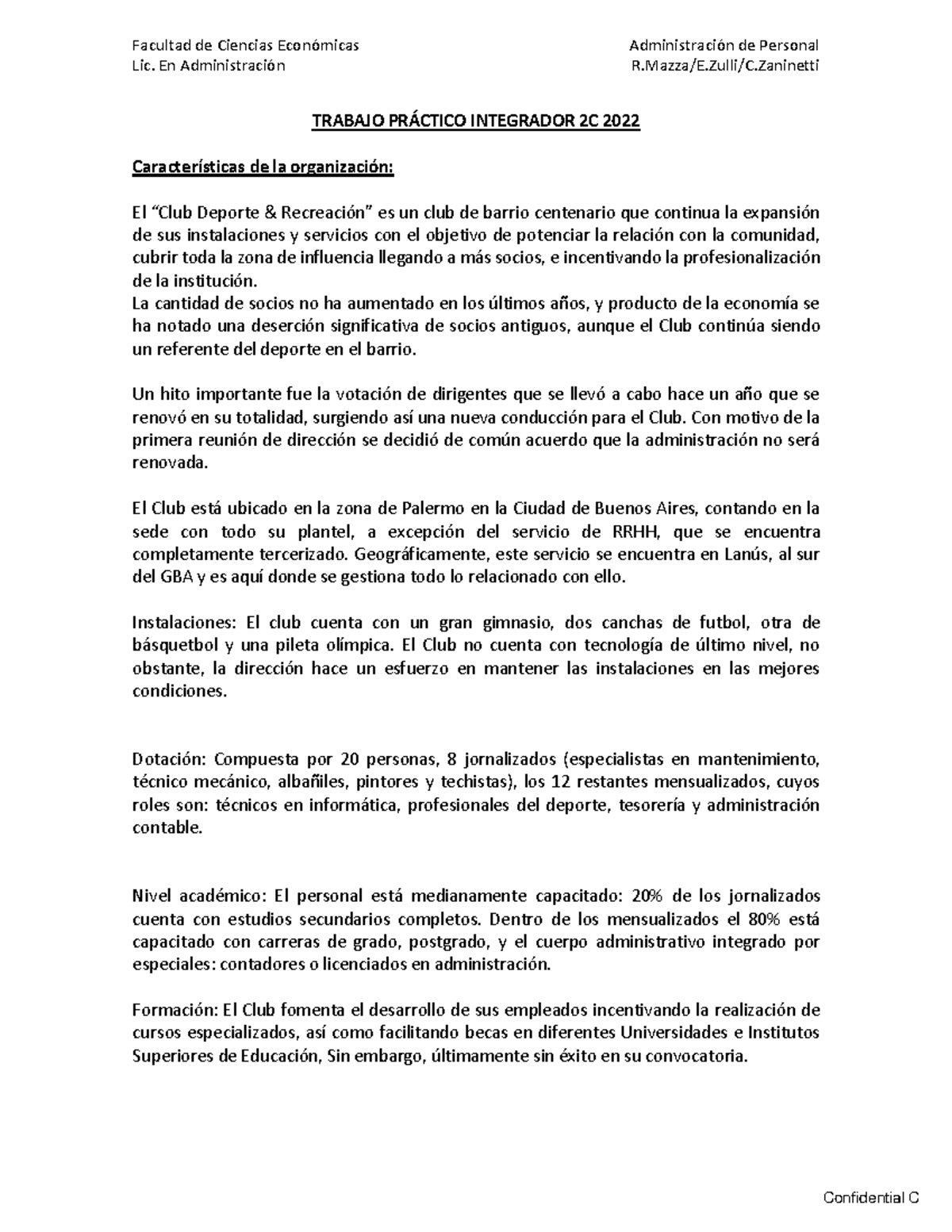 TP Integrador 2C 2022 Version 2 - Lic. En AdministraciÛn R.Mazza/E/C ...