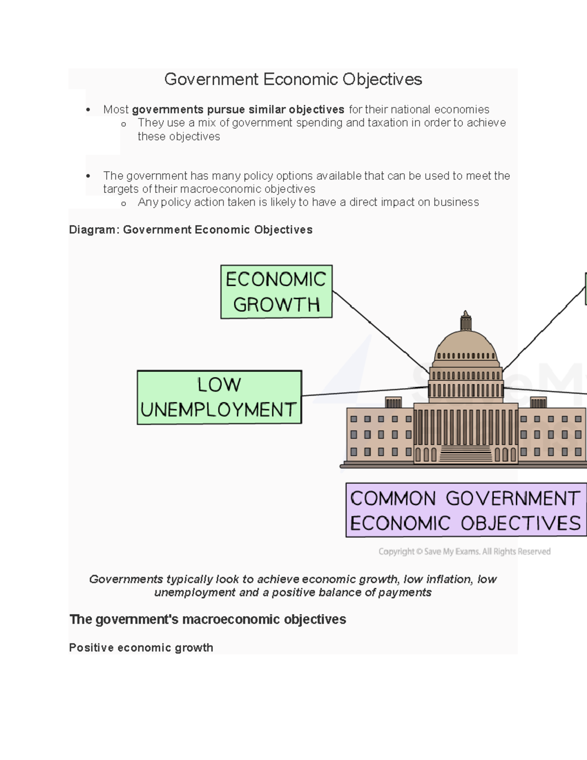 Government Economic Objectives - Studocu