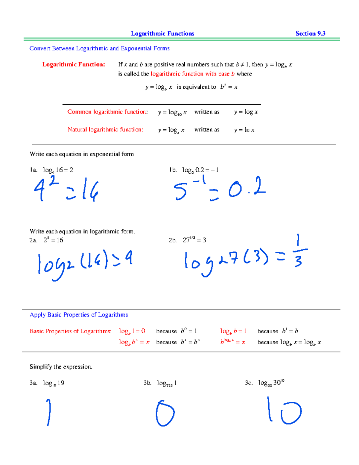 T6 DQ2 Brianna - Topic 6 DQ 2 - Logarithmic Functions Section 9. 3 ...