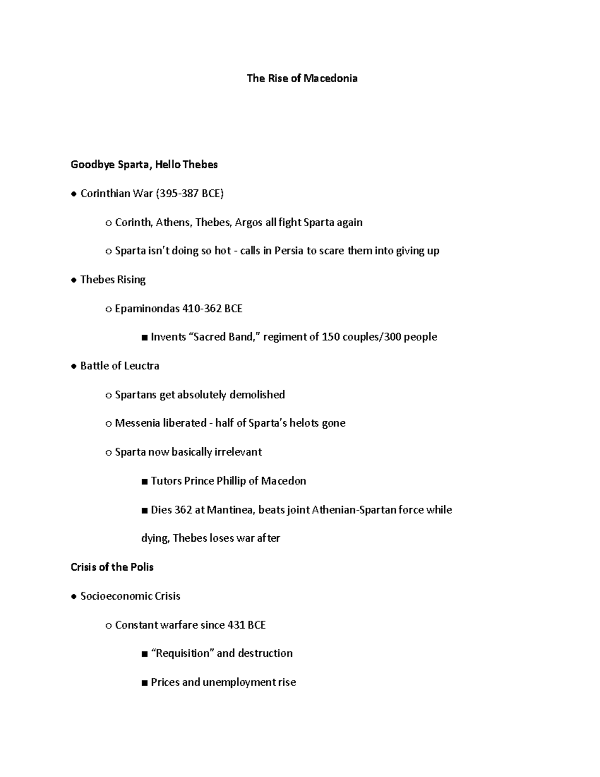 The Rise of Macedonia - Mr.Graham - The Rise of Macedonia Goodbye ...