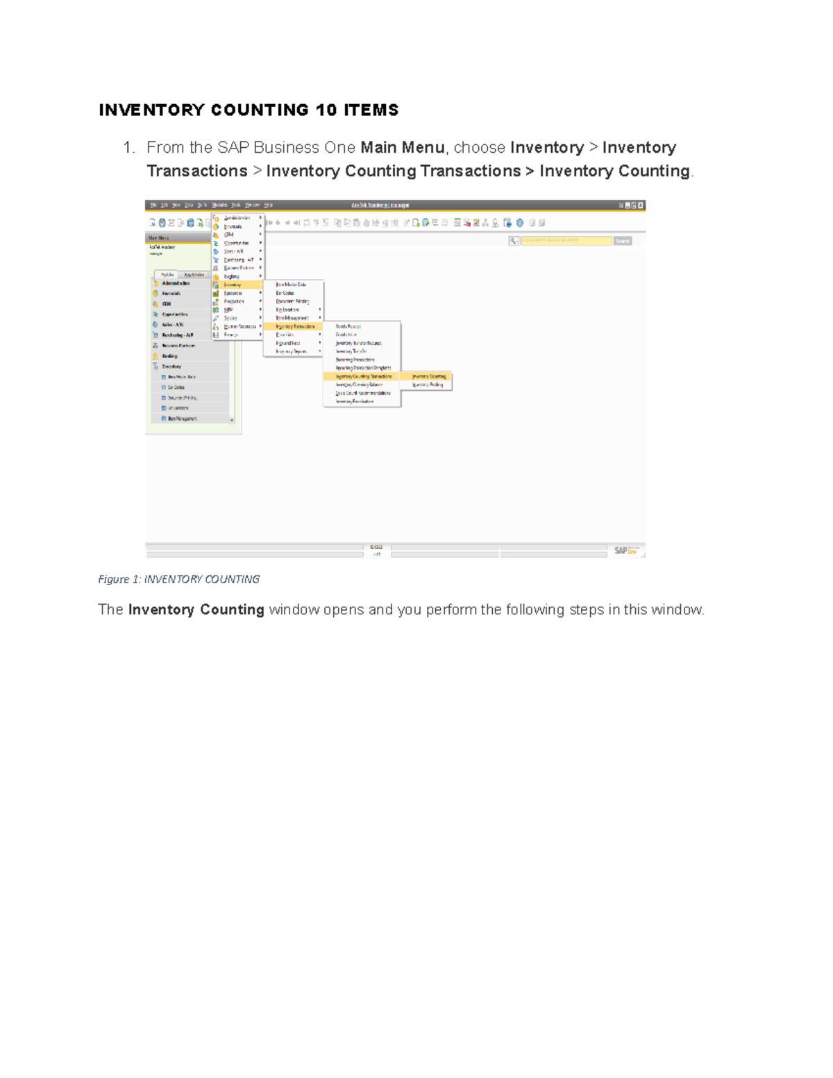 Inventory Counting AND Posting V2 - SAP Business One - JKUAT - Studocu