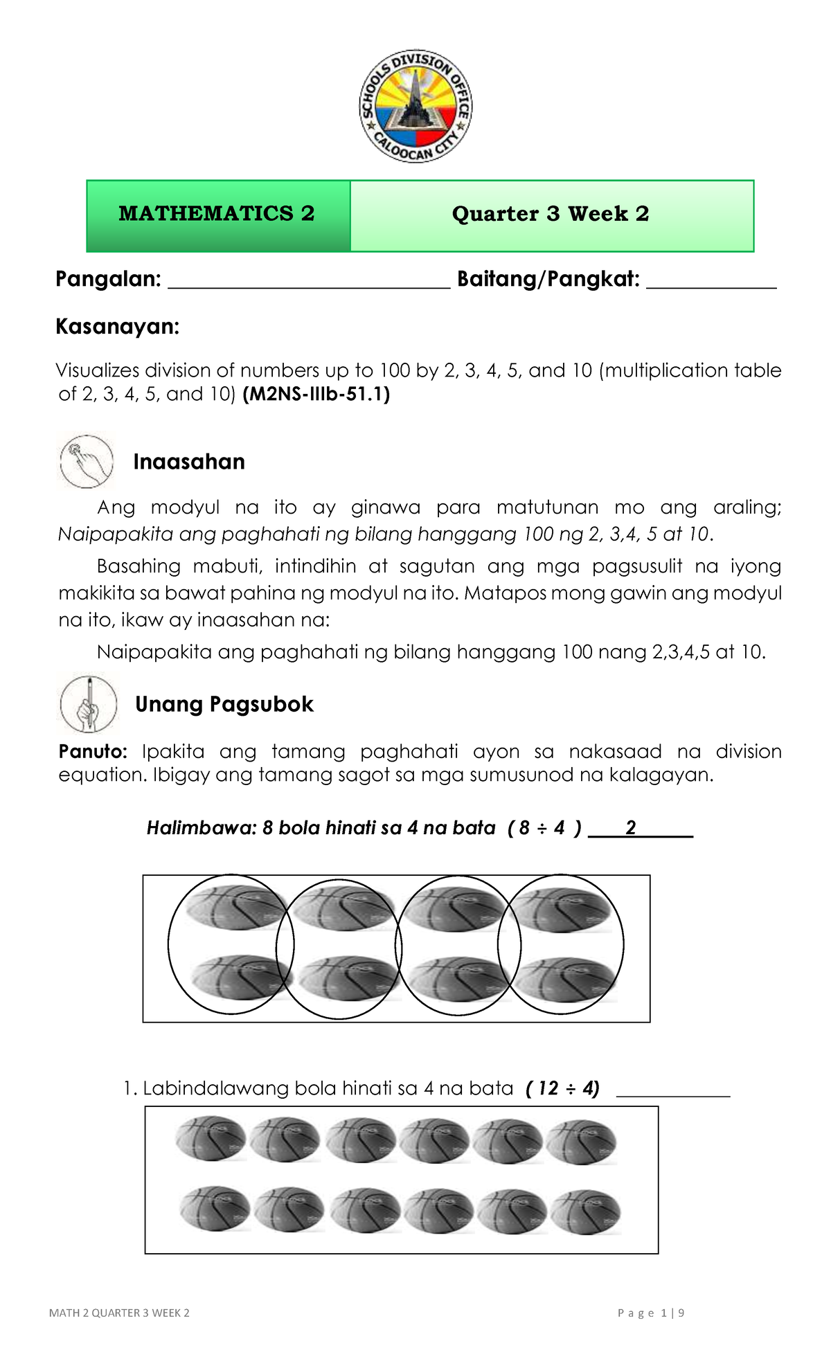 Math 2 Q3 Week 2 - thrthghfgh - Pangalan: __________________________ Baitang/Pangkat ...