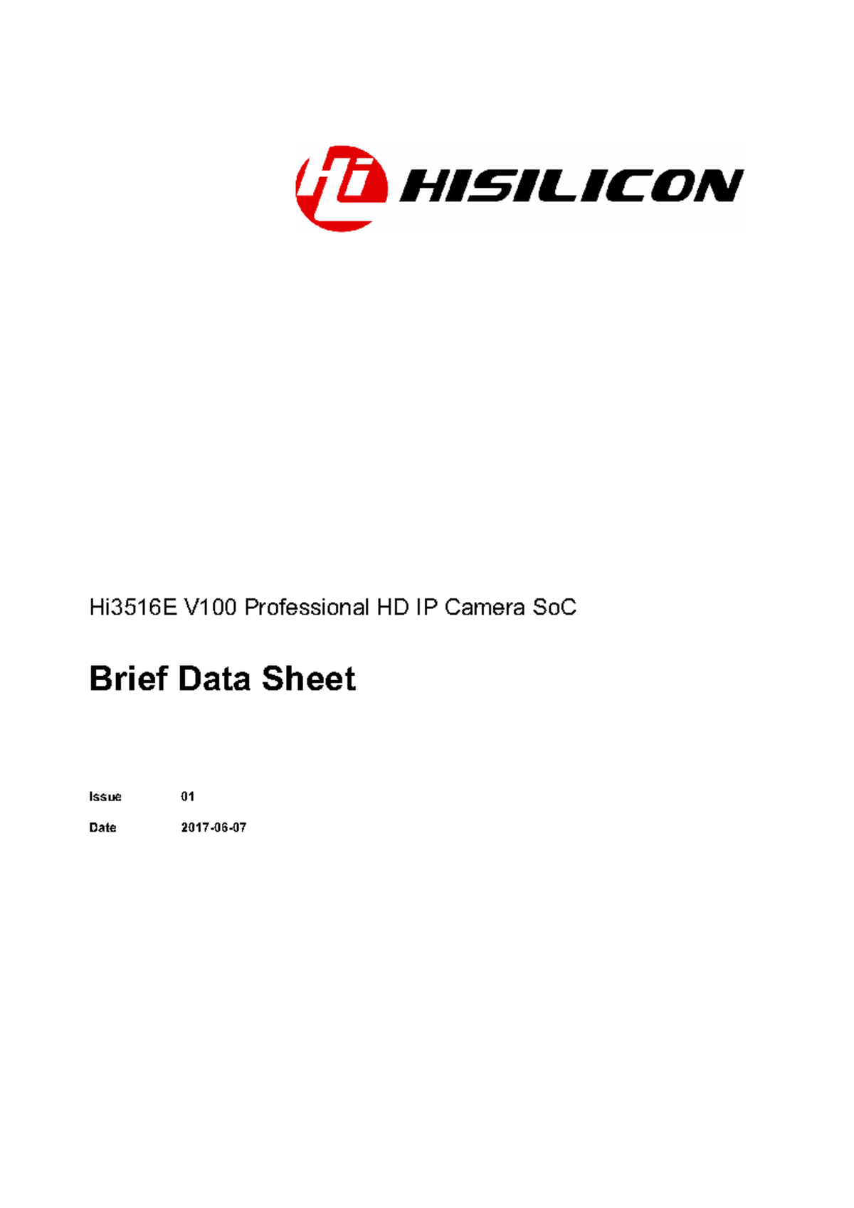 Brief Data Sheet Professional HD IP Camera SoC Brief Data Sheet - Genie ...