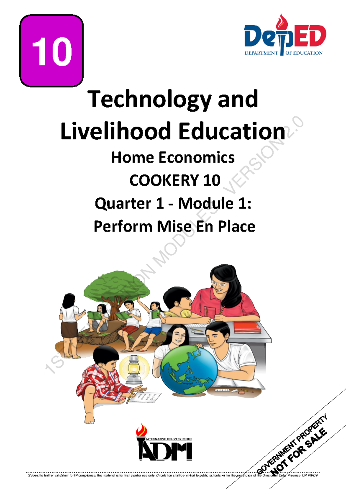 10 Cookery W1 M1 Final - Lecture - Technology and Livelihood Education Home Economics COOKERY 10 ...