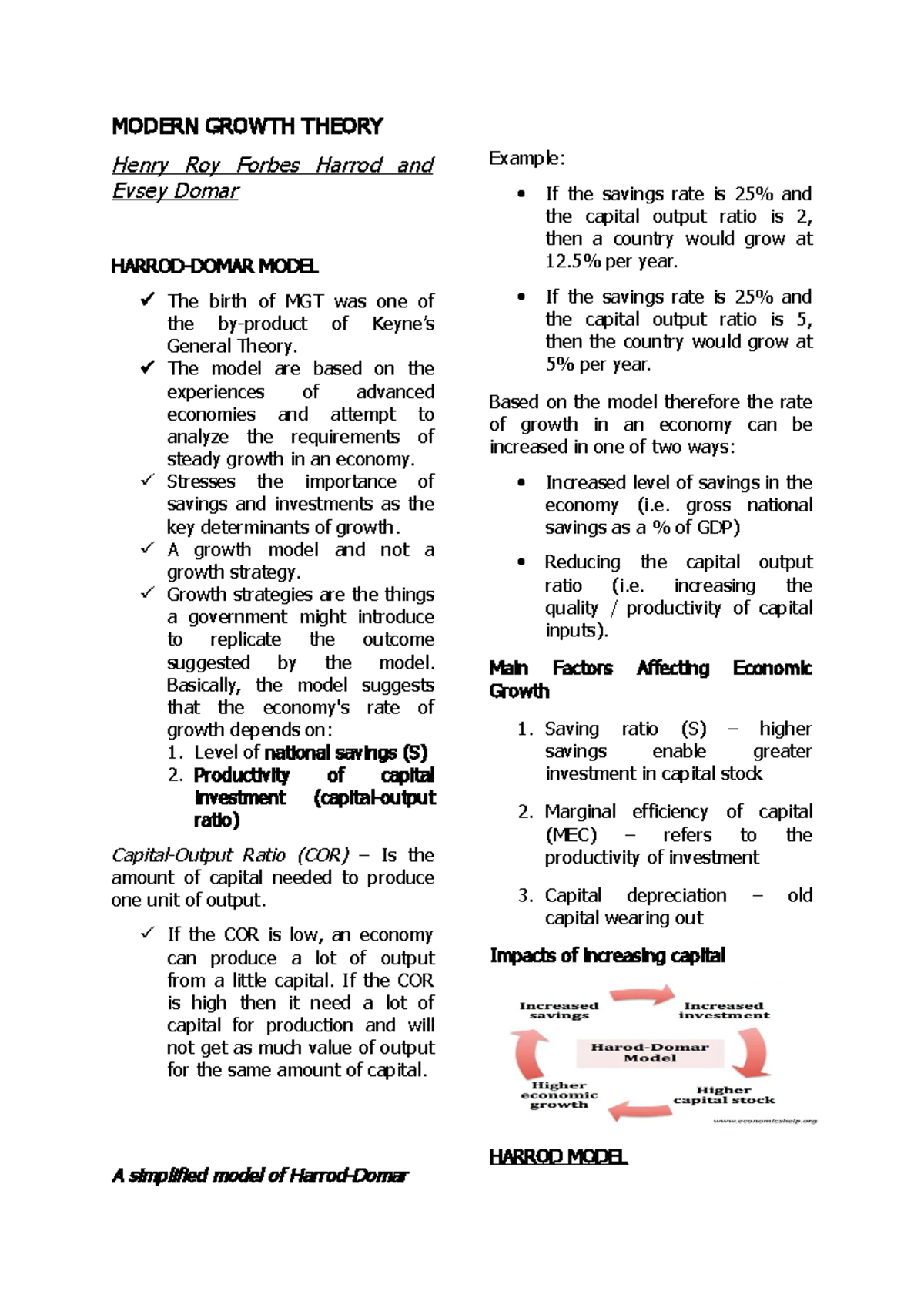 Modern- Growth- Theory - MODERN GROWTH THEORY Henry Roy Forbes Harrod ...