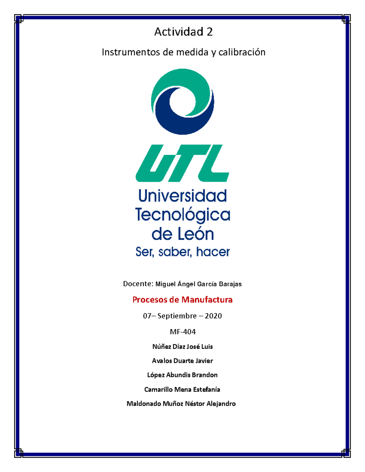 Procesos de medicion y calibrado - Warning: TT: undefined function: 32 Warning: TT: undefined ...