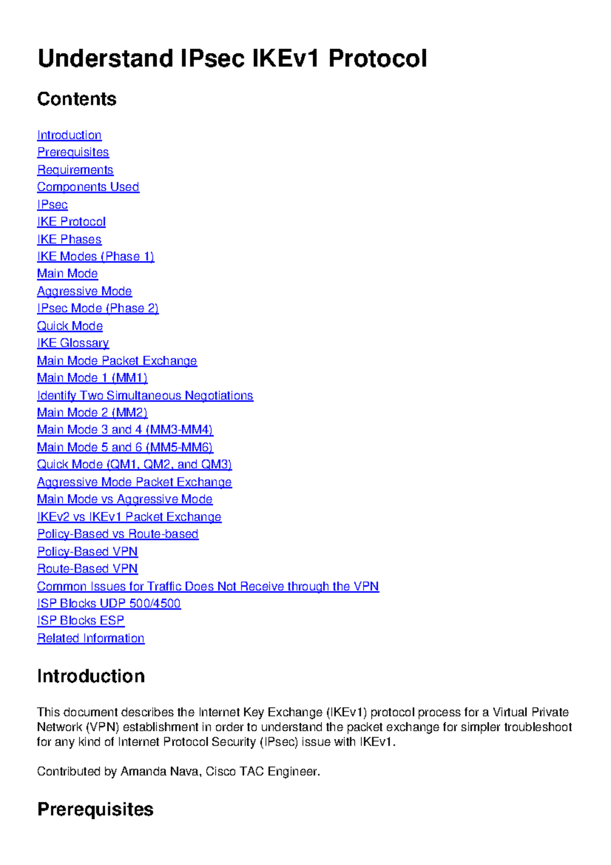 217432 understand ipsec ikev1 protocol - Understand IPsec IKEv1 Protocol Contents Introduction ...