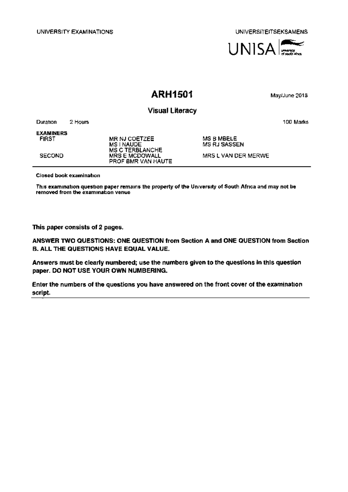 ARH1501 2018 6 E 1 - Lecture notes 1 - ARH1501 - Studocu