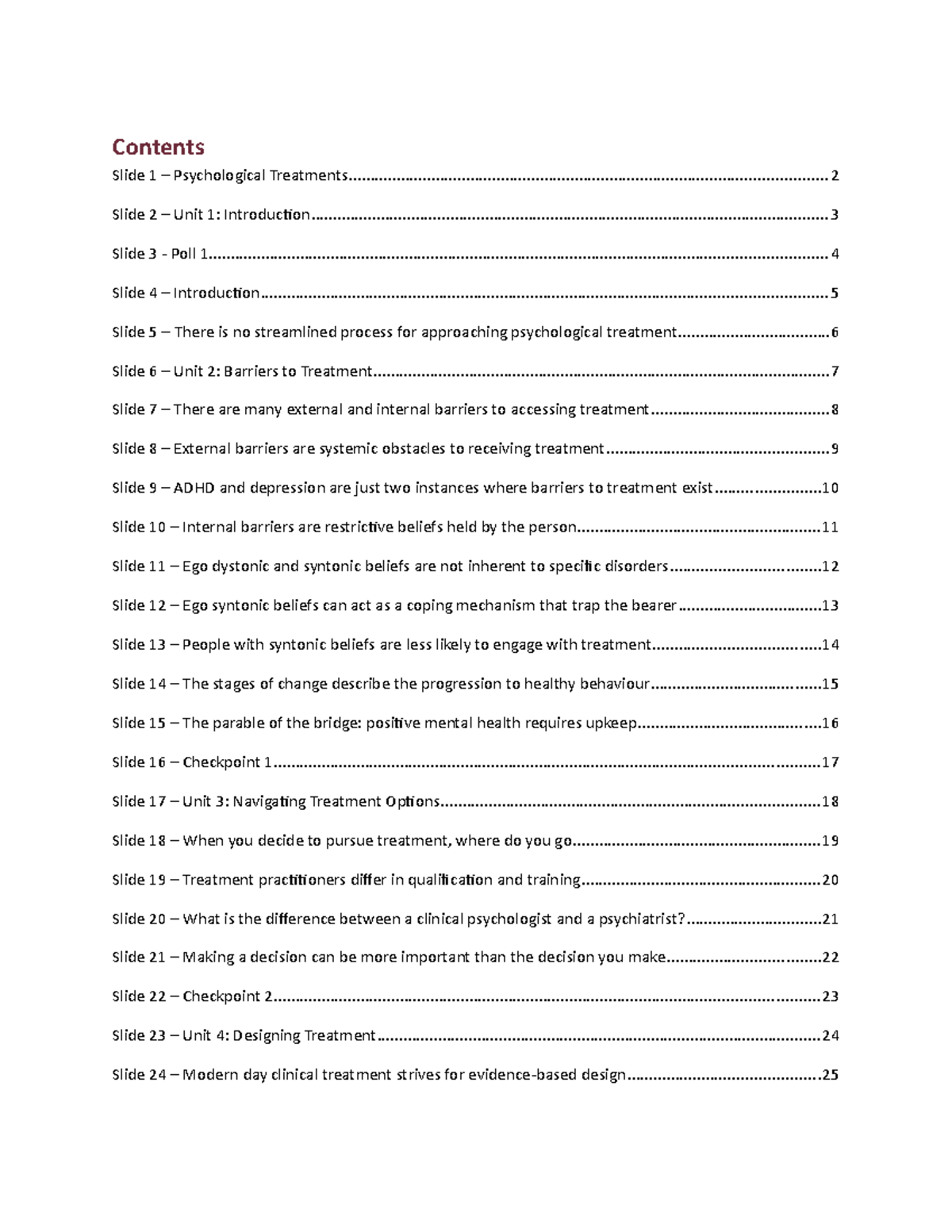 17-Psychological Treatments-transcript - Contents Slide 1 ...
