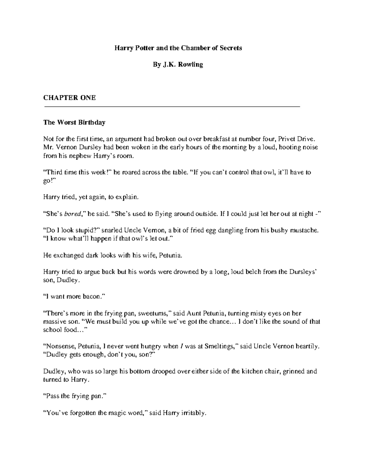 2 - the chamber of secrets - Harry Potter and the Chamber of Secrets By ...