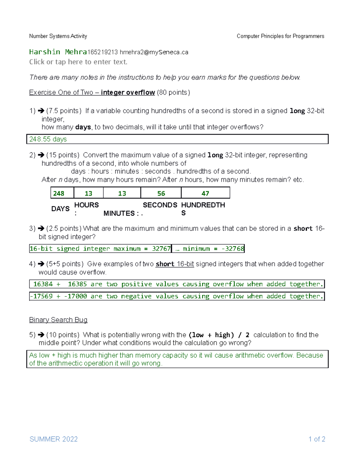 CP4P Week5 Activity - Number Systems Activity Computer Principles for Programmers Harshin Mehra ...