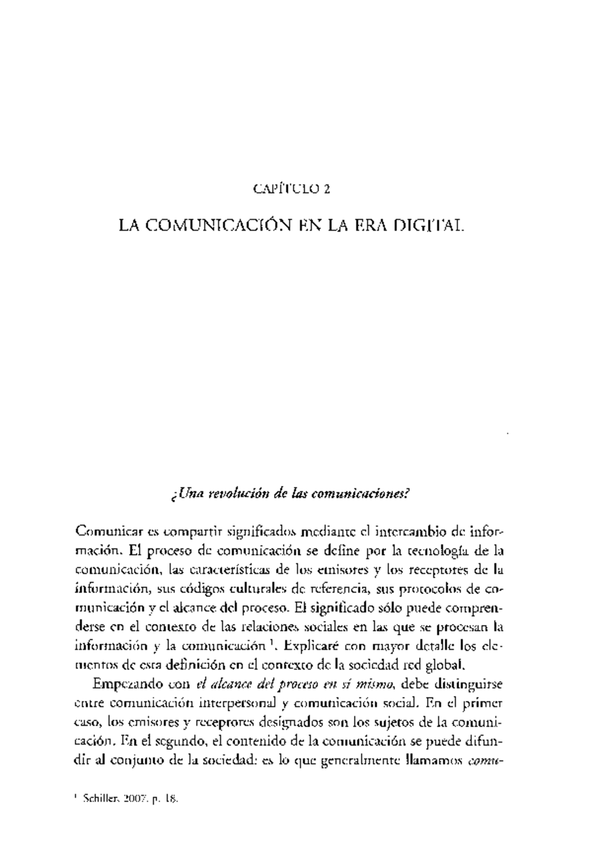 Castells - Comunicación y poder cap2 87-108 - CAPÍTULO 2 LA COMUNICACIÓN EN LA ERA DIGITAL ¿Una ...