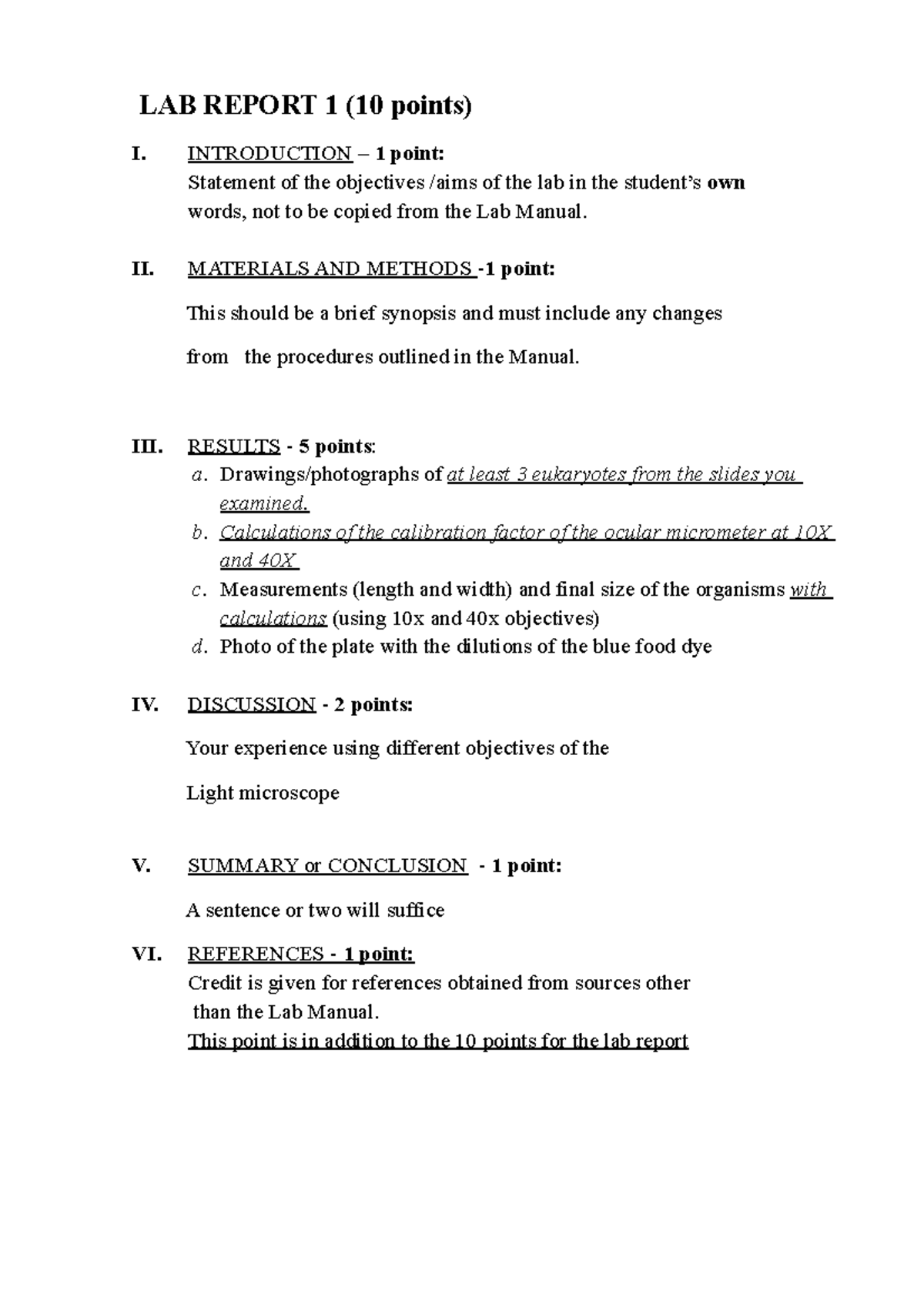 Week 1 lab report updated - LAB REPORT 1 (10 points) I. INTRODUCTION – 1 point: Statement of the ...