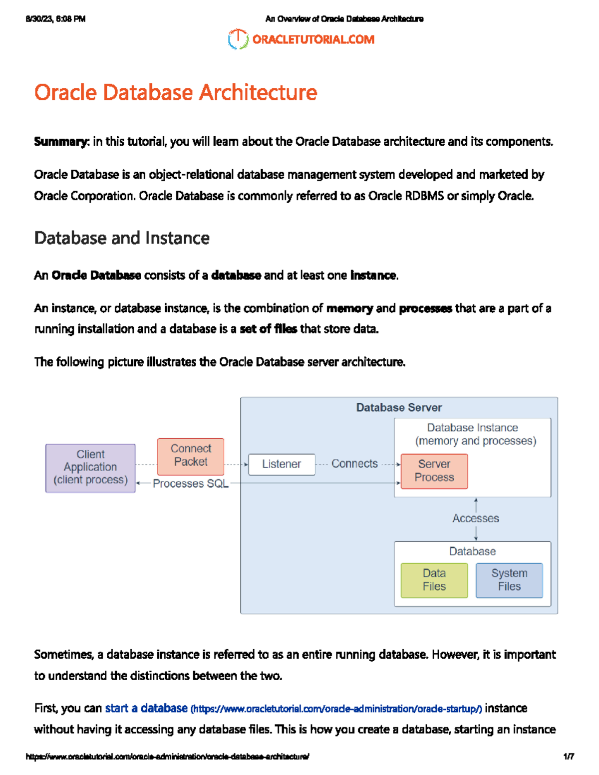 Oracle researchsment - Studocu