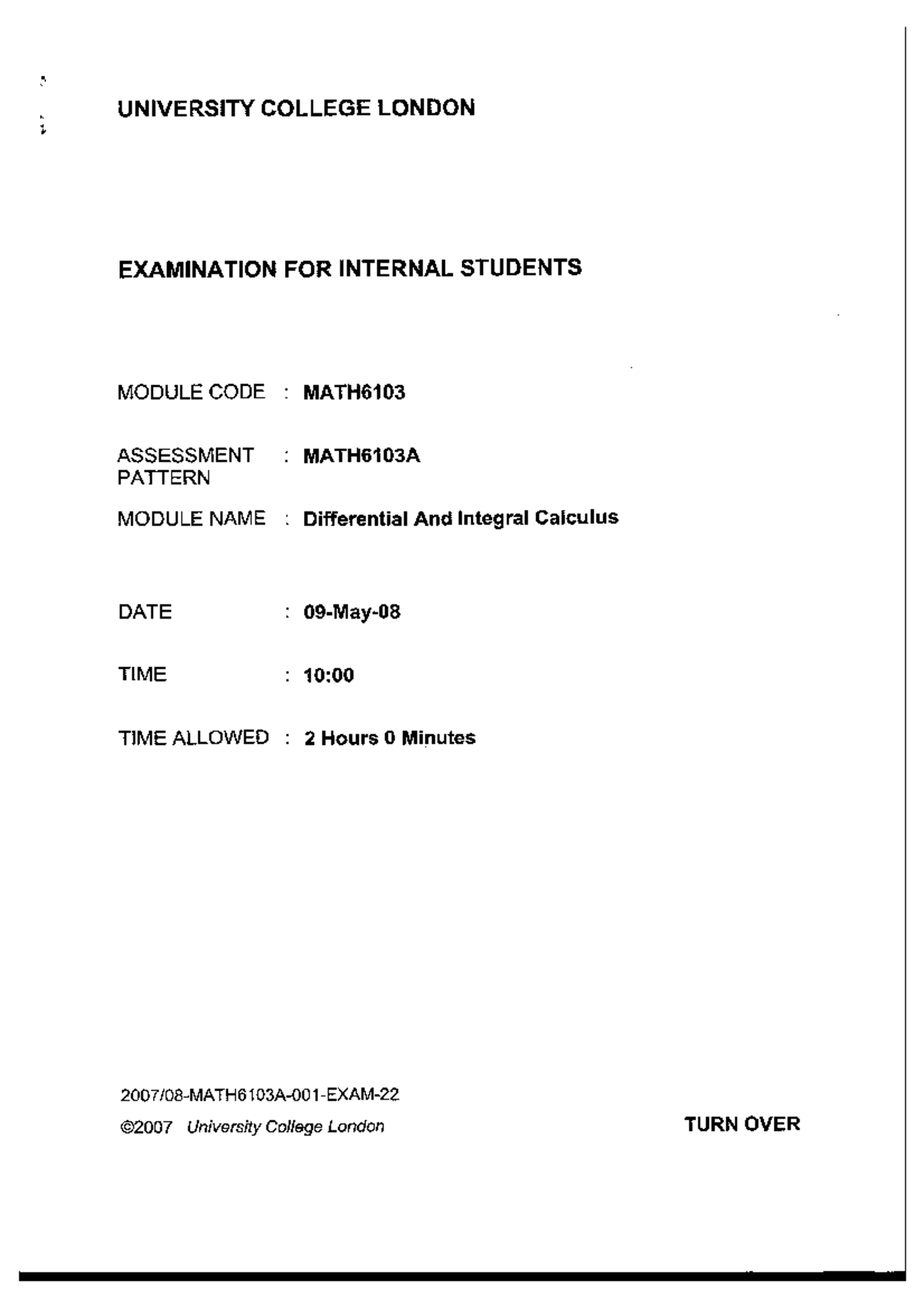 Exam 16 October 2016, questions - UNIVERSITY COLLEGE LONDON EXAMINATION FOR INTERNAL STUDENTS ...