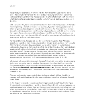 Personal Finace week One - Part 1: Financial Planning It’s easy to ...