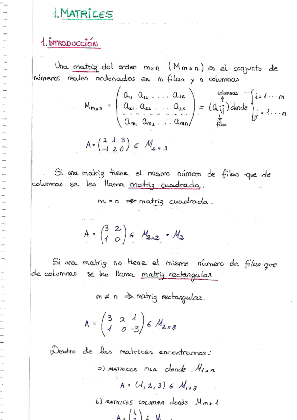 Matrices - Matemáticas II - Studocu
